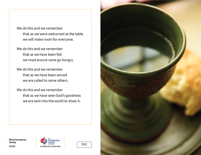 World Communion Sunday Bulletin - The Presbyterian Church in Canada